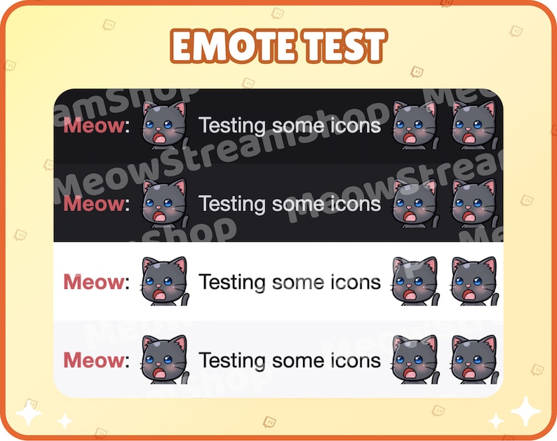 Twitch Emote / Cute Black Cat Gasp Shock What Whoa Wow - Etsy