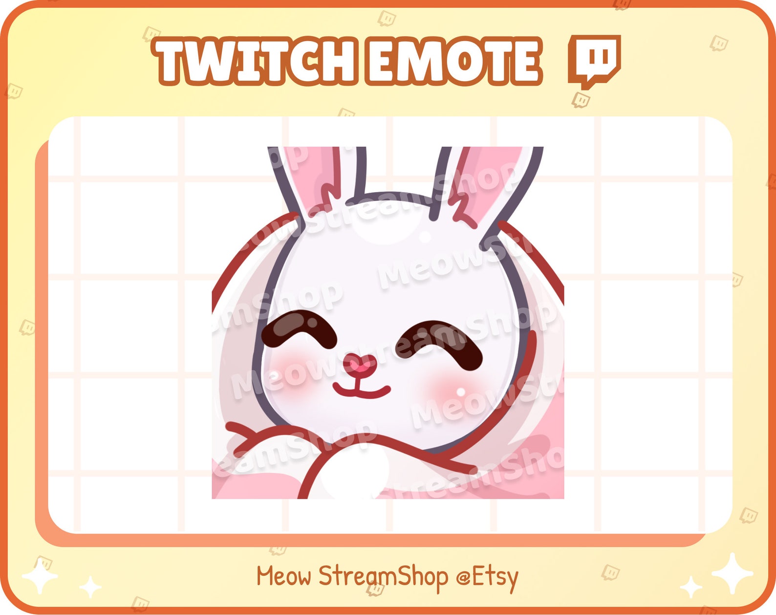 Twitch Emote / Cute Rabbit Comfy, Cozy, Blanket Emotes / Cute White ...