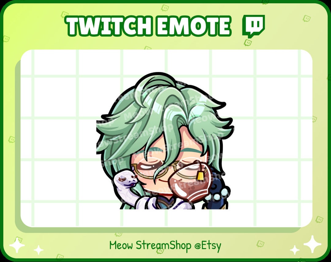 Twitch Emote / Baizhu Sip, Sip Tea, Drink, Juice, Hydrate, Boba Emotes ...