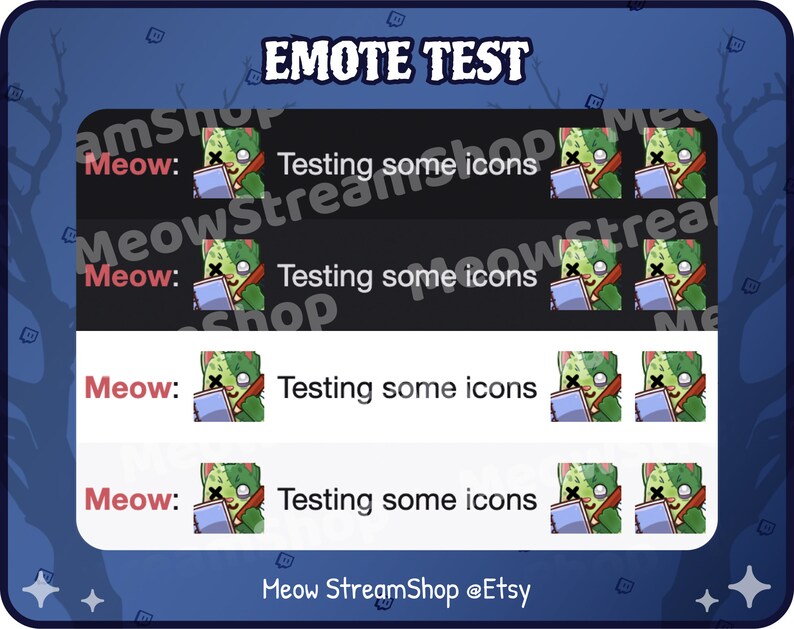 Twitch Emote / Cute Zombie Cat Note, Taking Note, Rule, Write Emotes ...