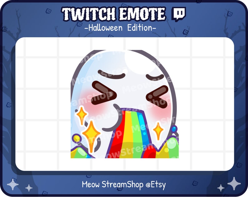 Twitch Emote Cute Ghost Puke Vomit Throw Up Gag Emote Etsy