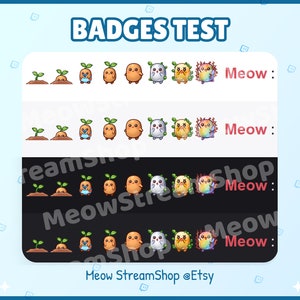 8x Twitch Sub, Bit Badges - Kawaii Cute Potato, Potat, Potatoes, Spud ...