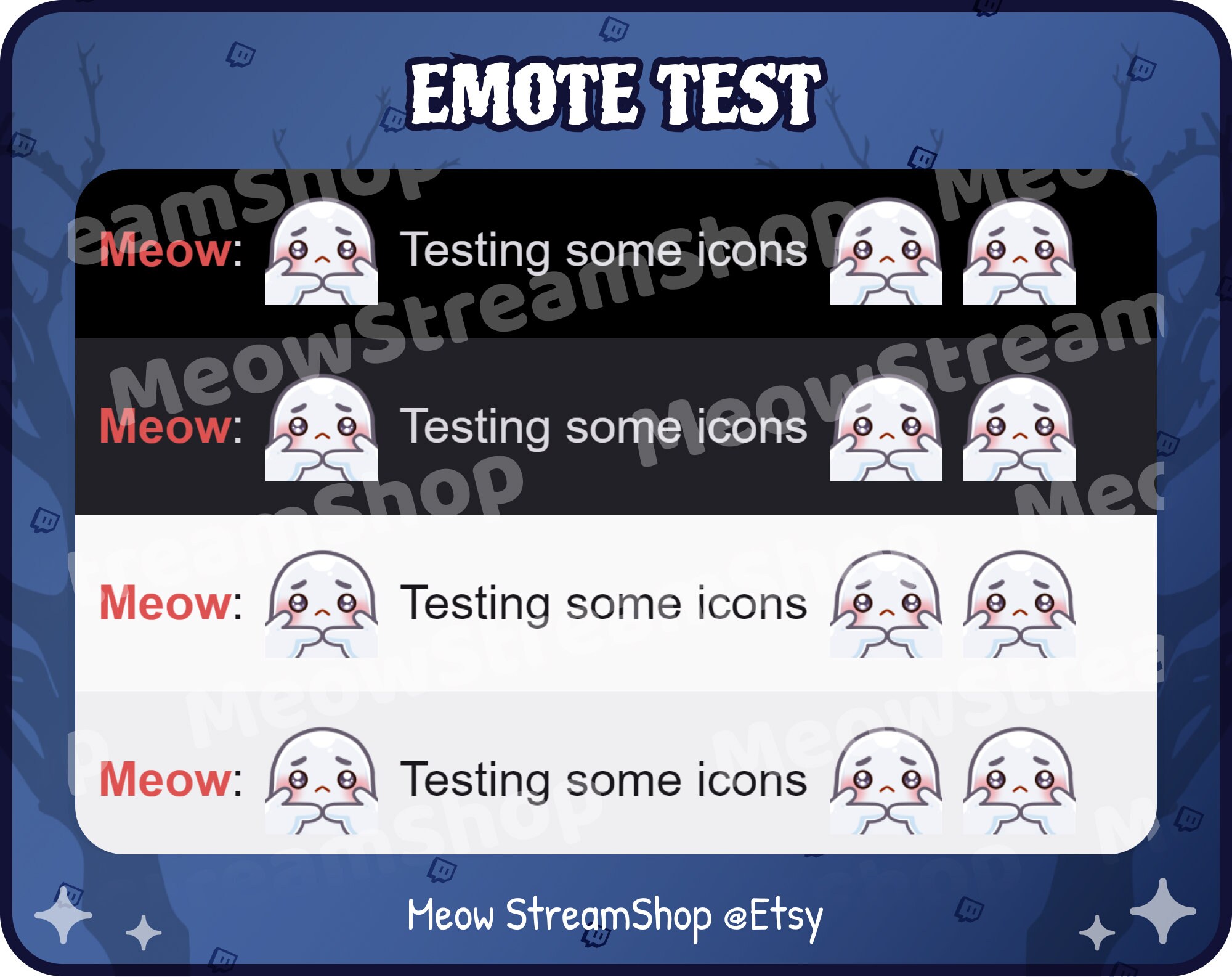 Twitch Emote / Cute Ghost Shy Kawaii Finger Touch Emote / | Etsy