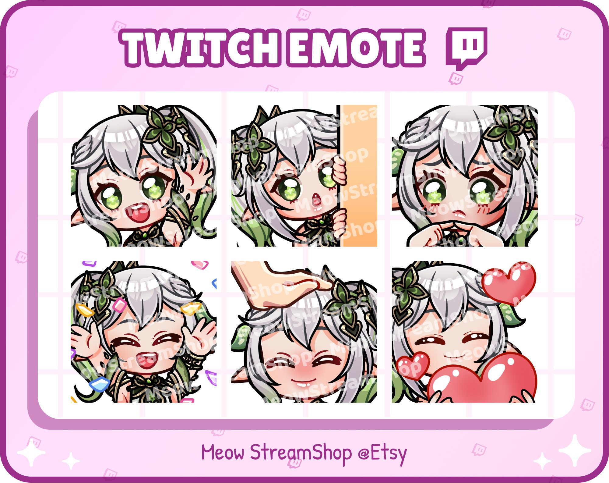Twitch Emote / Archon Nahida Kusanali Emotes Pack 1 waving - Etsy France
