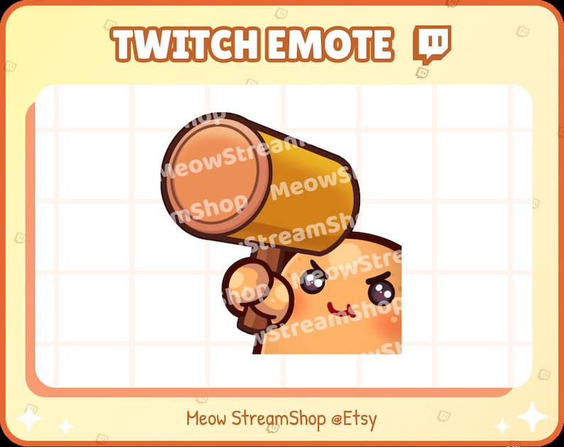 Twitch Emote / Cute Potato Ban Hammer Bonk Emotes / Kawaii - Etsy