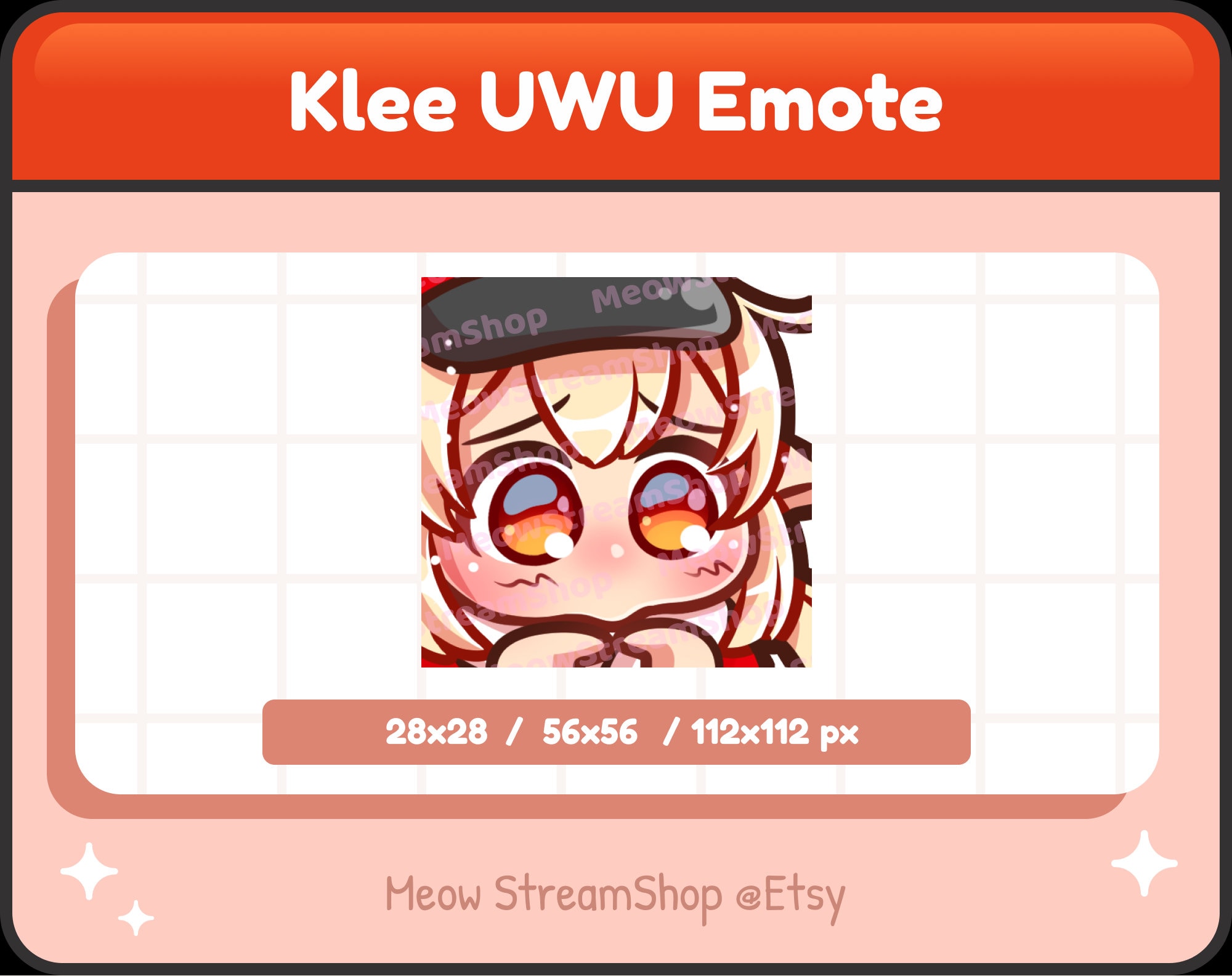 Twitch Emote Klee UWU Cute Kawaii Face Genshin Impact - Etsy Denmark