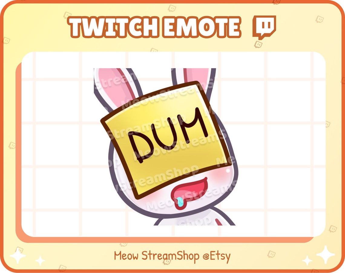 Twitch Emote / Cute Rabbit Dum, Stupid, Derp Emotes / Cute White Bunny ...