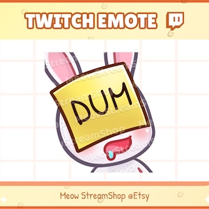 Twitch Emote / Cute Rabbit Dum, Stupid, Derp Emotes / Cute White Bunny ...