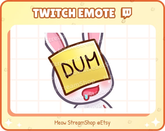 Twitch Emote / Cute Rabbit Dum Stupid Derp Emotes / Cute - Etsy