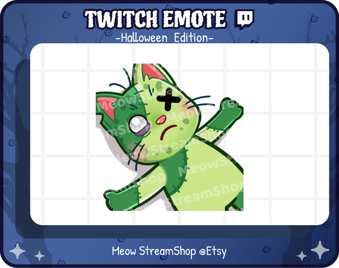 Twitch Emote / Cute Zombie Cat Lost, Laying, Lay, Sleep Emotes / Kawaii ...
