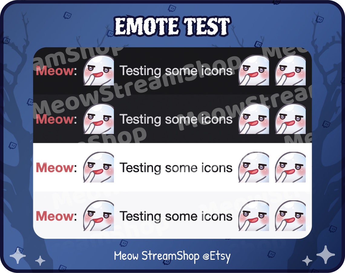 Twitch Emote / Cute Ghost Smug Evil Smirk Naughty Emote / - Etsy