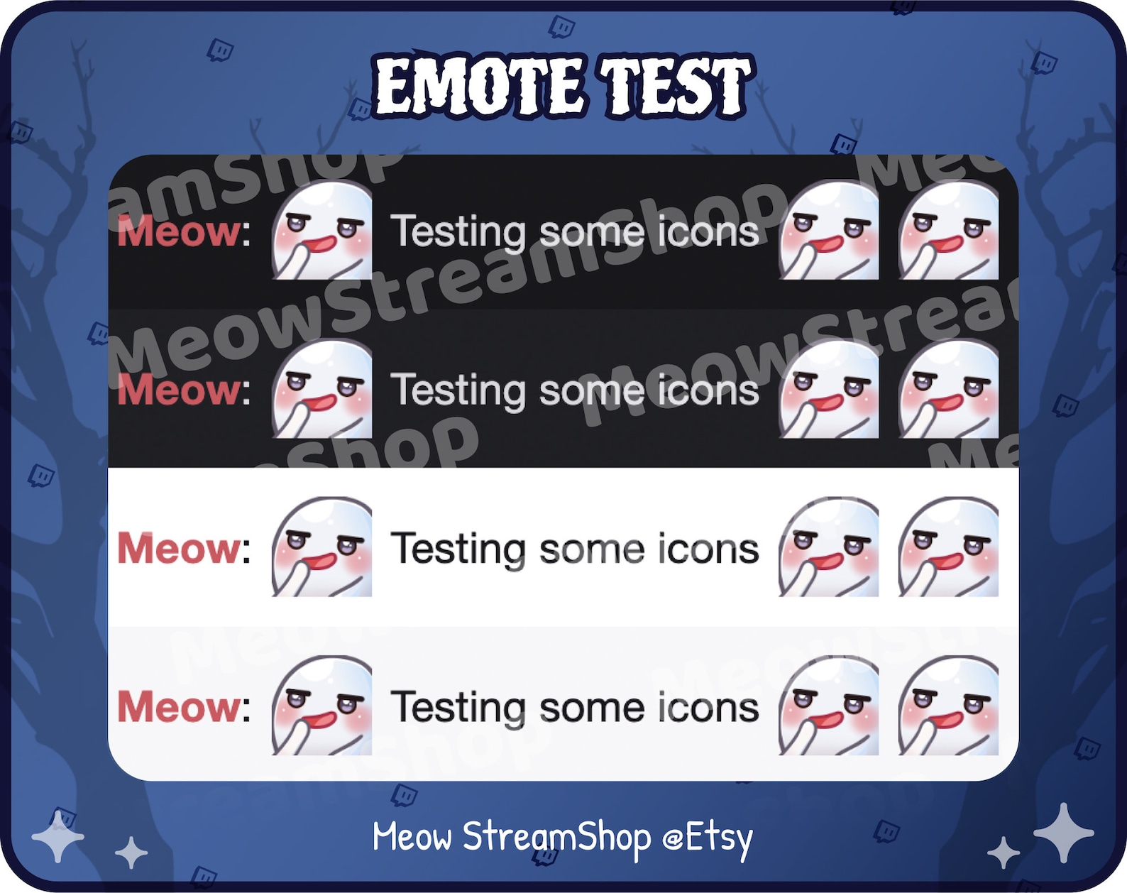 Twitch Emote / Cute Ghost Smug Evil Smirk Naughty Emote / - Etsy