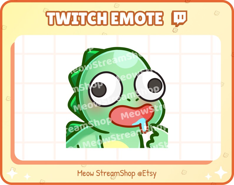 Twitch Emote / Cute Dino Derp, Funny, Silly, Fools Emotes / Kawaii ...