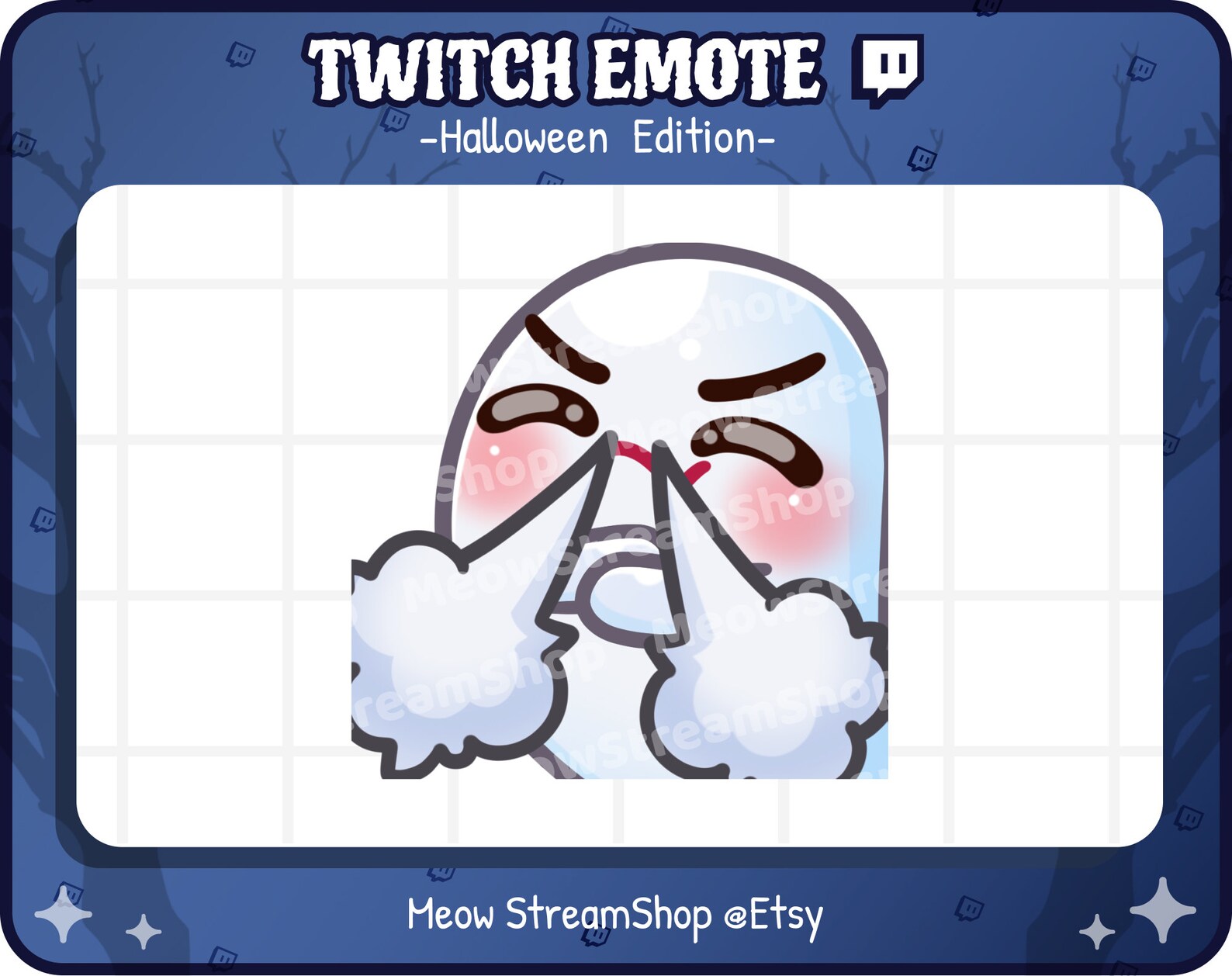 Twitch Emote / Cute Ghost Sniff Smell Scent Emote / Kawaii - Etsy