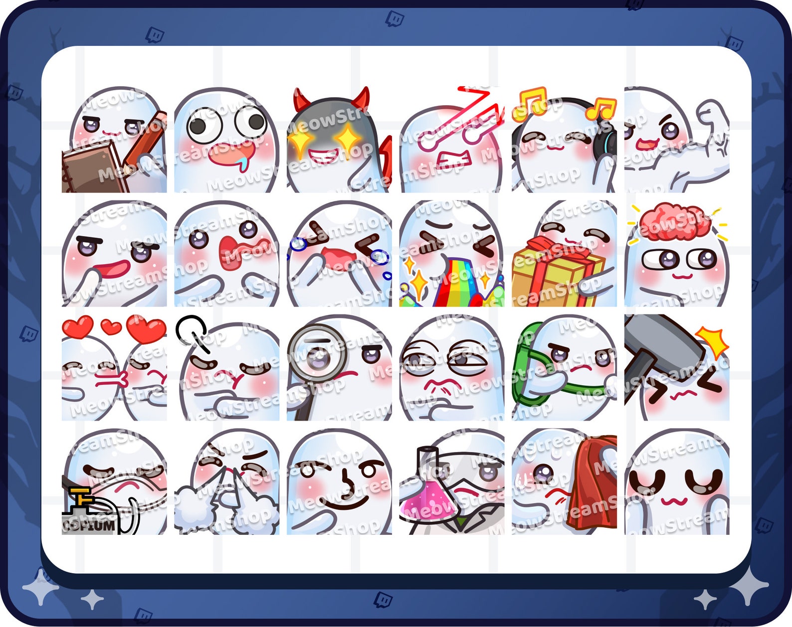 Twitch Emote / Cute Ghost Mega Pack #2 Emotes ( 24 Emotes Ready to Use ...