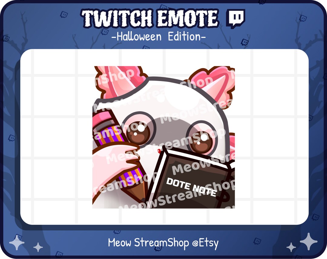 Twitch Emote / Cute Axolotl Emotes Halloween Edition Note, Taking Note ...