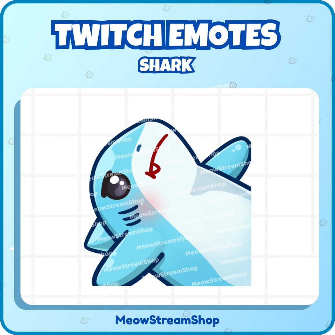 Twitch Emote / Cute Shark Laying Sleep Dead Inside / Kawaii Sharks ...