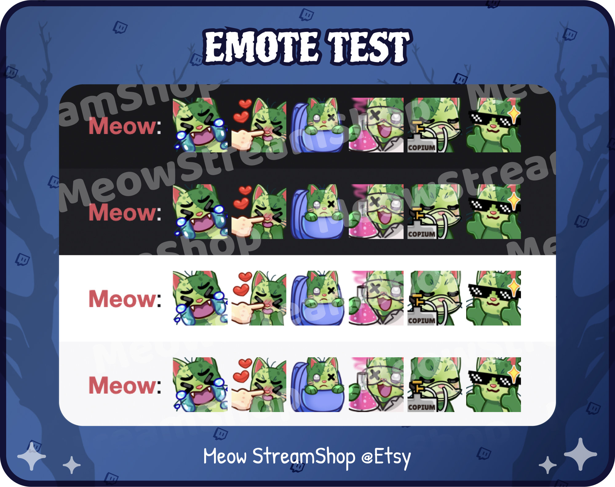 Twitch Emote / Cute Zombie Cat Emotes Pack #5 (cry, Poke, Lurk, Science ...