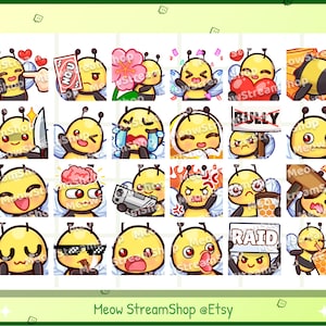 Twitch Emote / Cute Bee Mega Pack #1 Emotes (24 Emotes Ready to Use ...