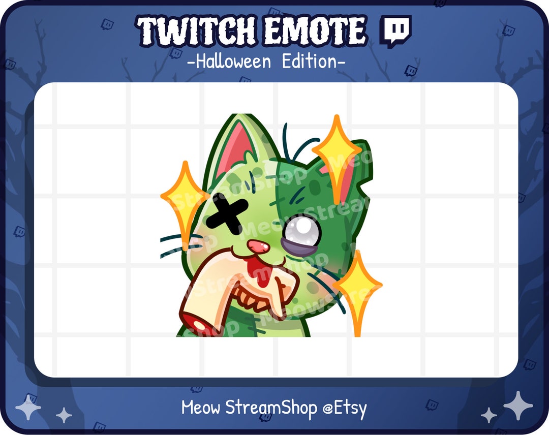 Twitch Emote / Cute Zombie Cat Eat Hand, Nom Nom Emotes / Kawaii Zombie ...