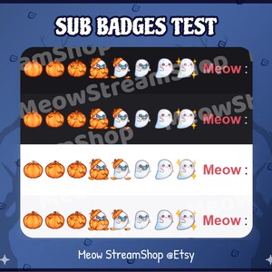 8x Twitch Sub, Bit Badges - Kawaii Ghost, Spooky, Pumpkin, Halloween ...