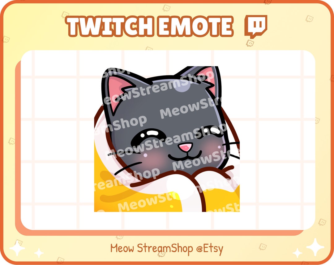 Twitch Emote / Cute Black Cat Cozy, Blanket, Comfy Emotes / Kawaii ...
