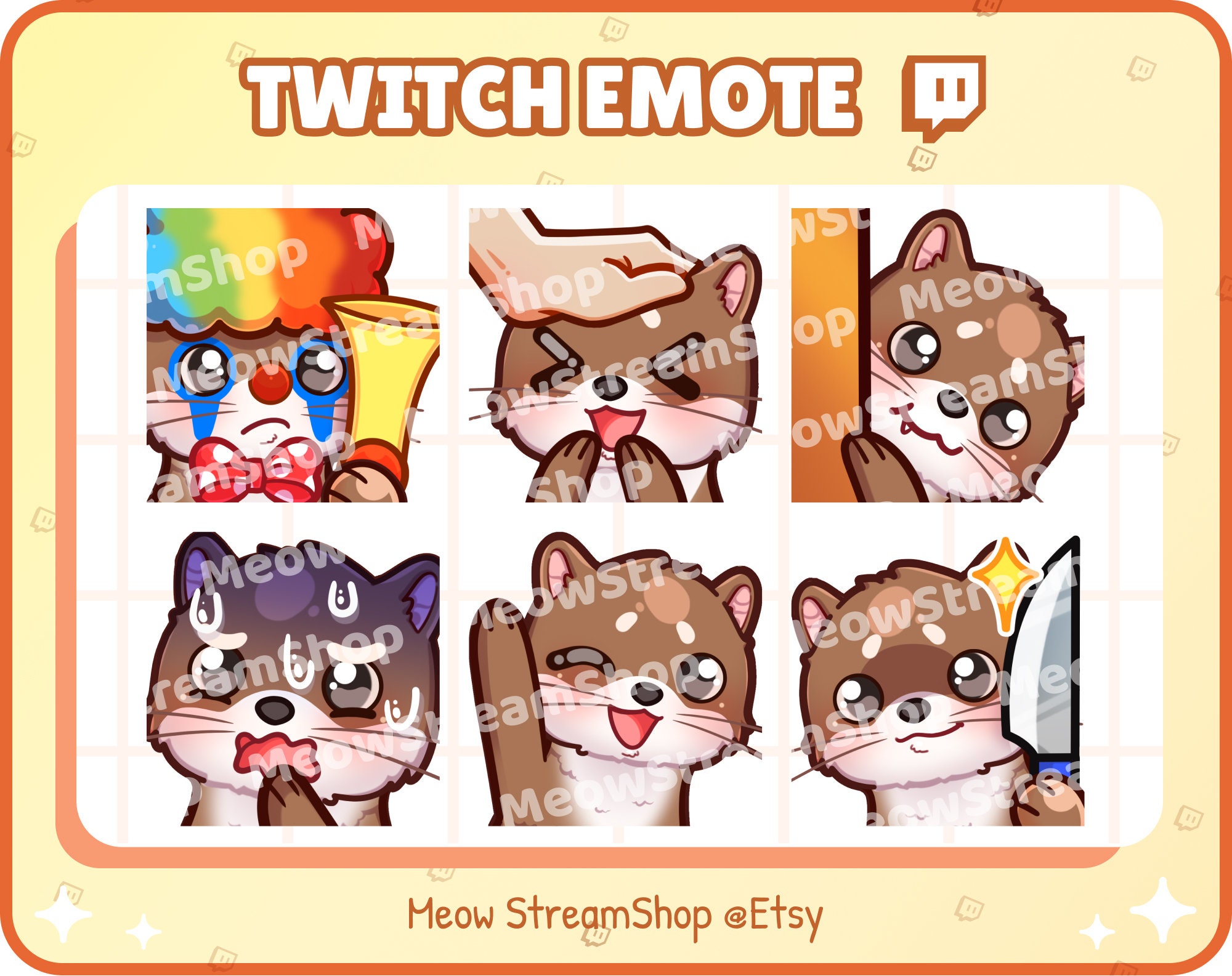Twitch Emote / Cute Otter Emotes Pack #2 (clown, Pat, Lurk, Scared, Hi ...