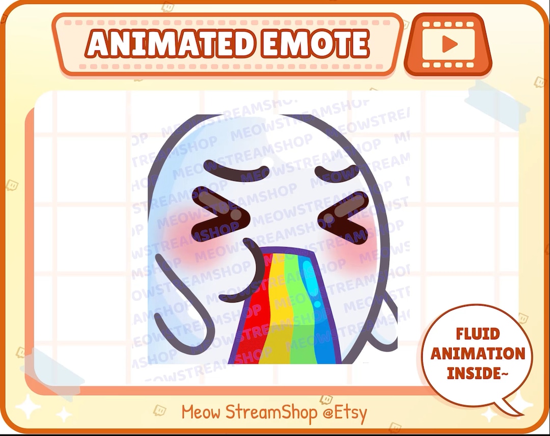 Twitch Animated Emote / Cute Ghost Animated Emotes Rainbow Puke, Puking ...
