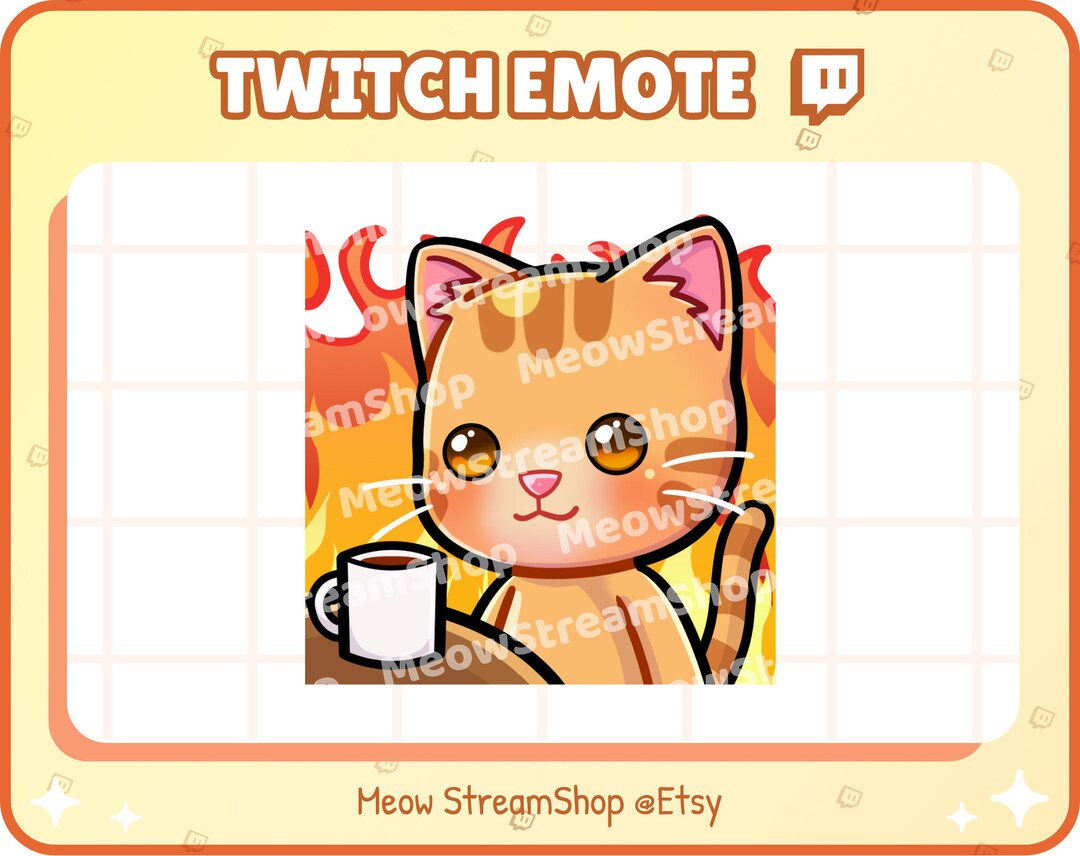 Twitch Emote / Cute Orange Cat This is Fine, I'm Fine, It's Fine Emotes ...