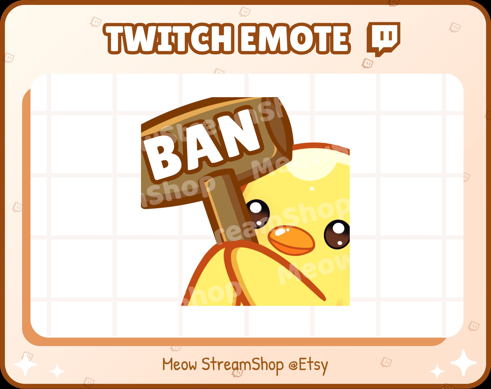 Twitch Emote / Lindo emoji de martillo de Chick Ban para streamer ...