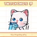 Twitch Emote / Cute White Cat Sip, Sipping Tea, Drink, Drink Juice ...