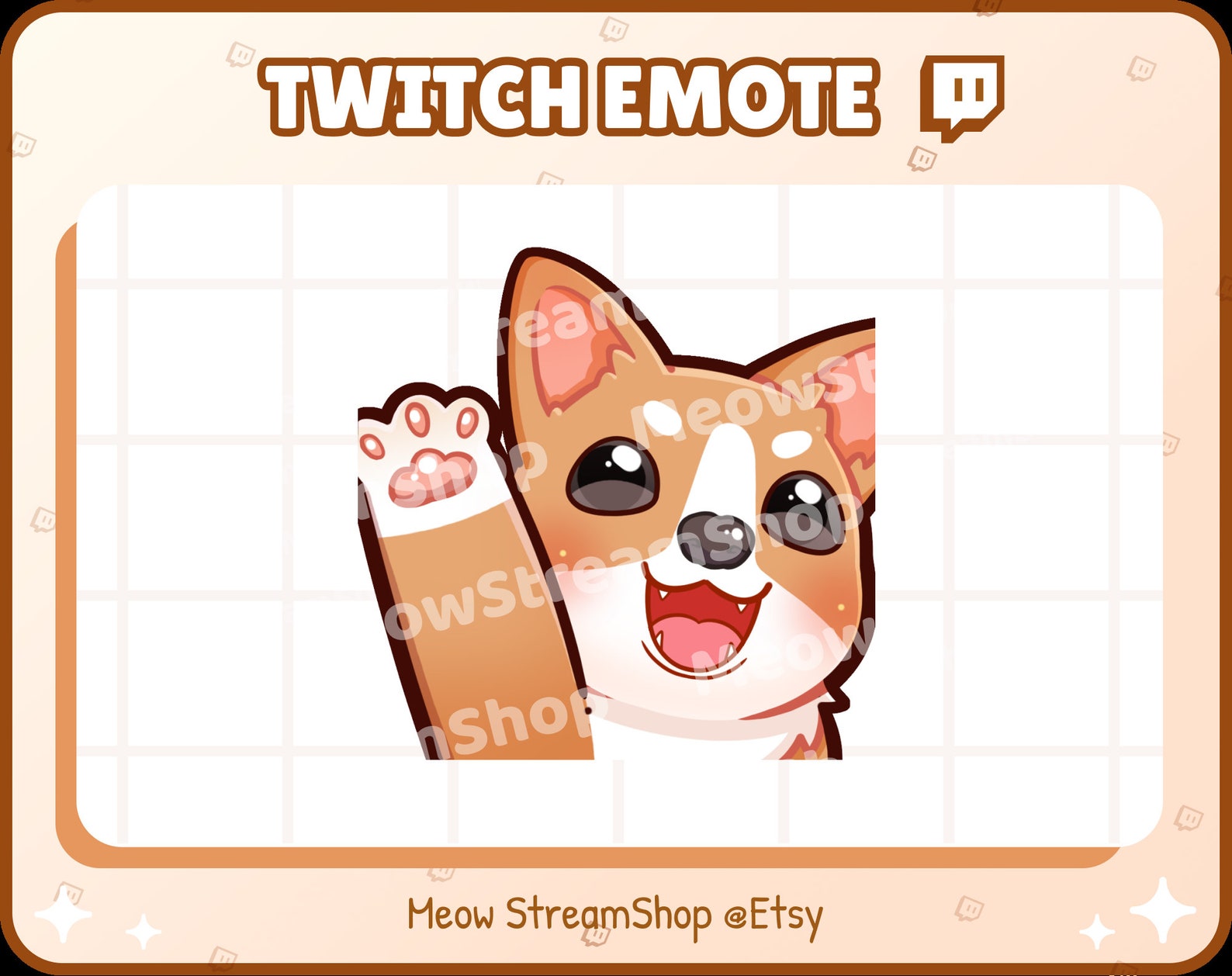 Twitch Emote / Corgi Hi Hello Hey Emoji for Streamer / Pet - Etsy