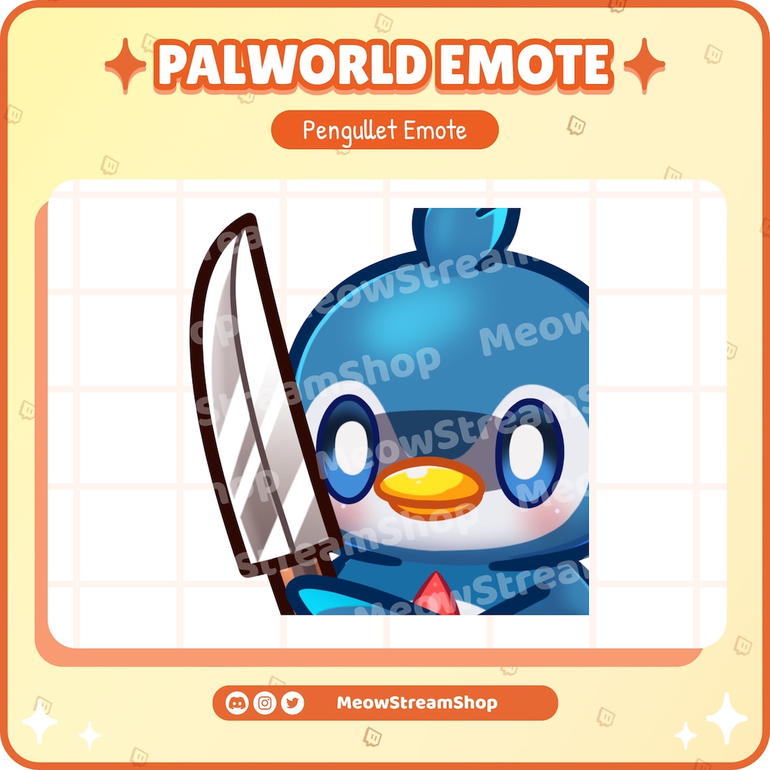 Twitch Emote / Palworld Pengullet Knife, Yandere, Angry Emote / Cute ...