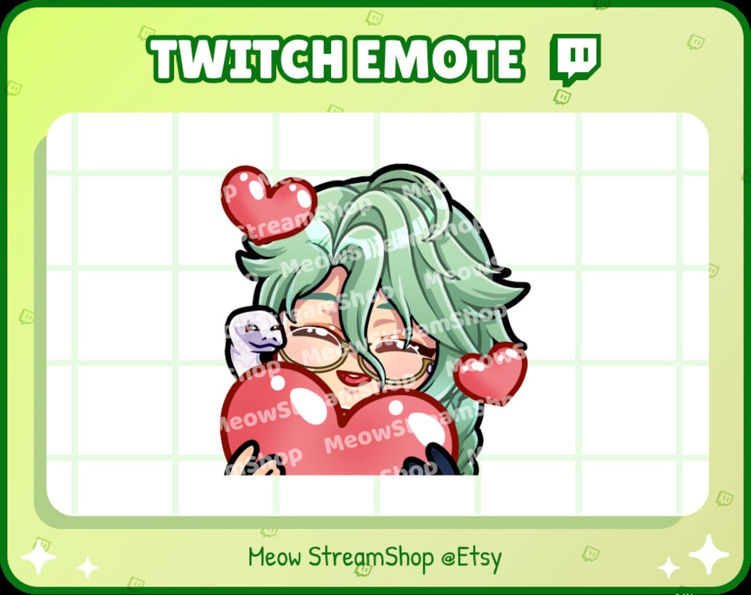 Twitch Emote / Baizhu Heart, Love, Hug, Happy Emotes / Genshin Impact ...