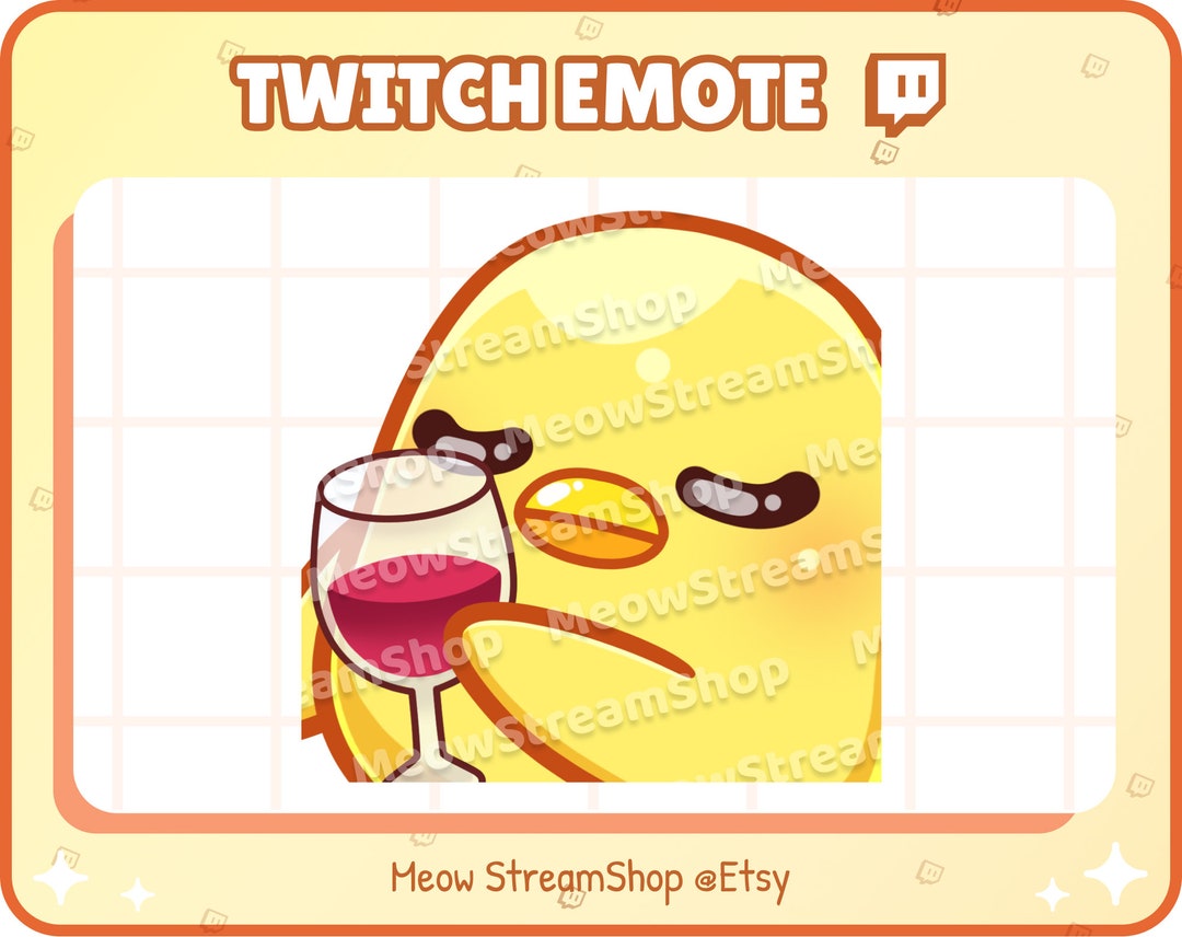 Twitch Emote / Cute Chick Wine, Sip, Cool Emotes / Cute Duckling Sub ...