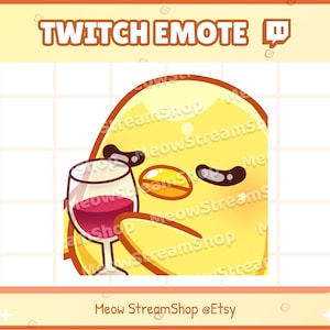 Twitch Emote / Cute Chick Wine, Sip, Cool Emotes / Cute Duckling Sub ...