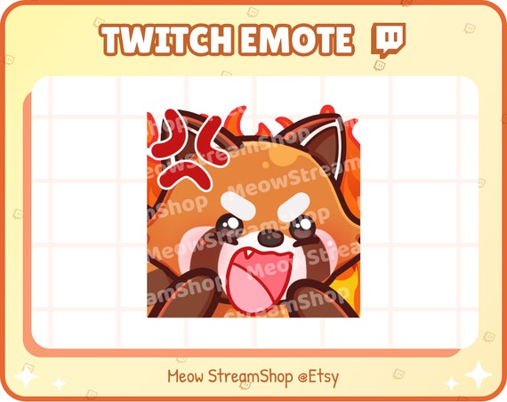 Twitch Emote / Cute Red Panda Rage Angry Fire Emotes / Cute | Etsy ...