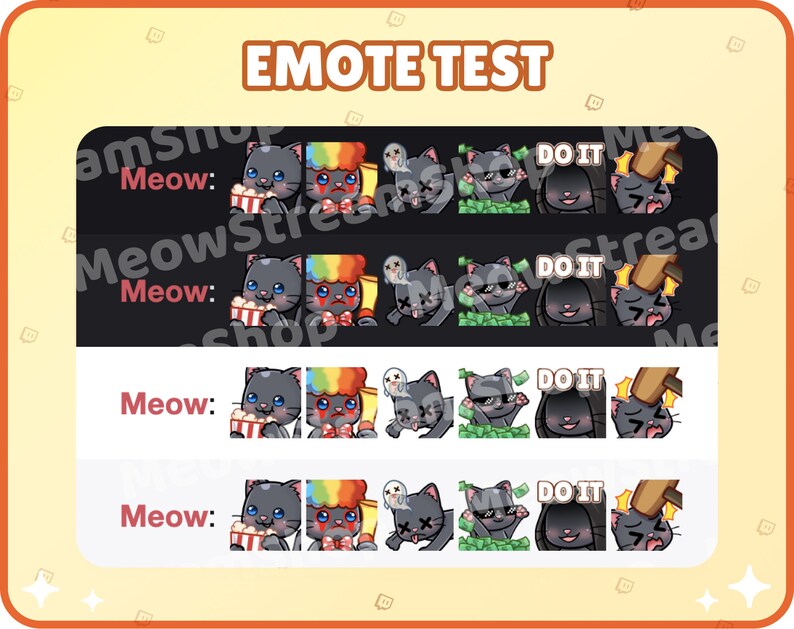 Twitch Emote / Lindo Gato Negro Emotes Pack 3 palomitas de - Etsy España