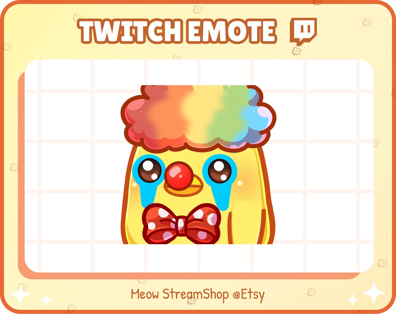 Twitch Emote / Cute Chick Clown Emotes / Cute Duckling Sub - Etsy