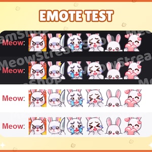 Twitch Emote / Cute Rabbit Emotes Pack #1 (heart, Angry Rage, Knife ...