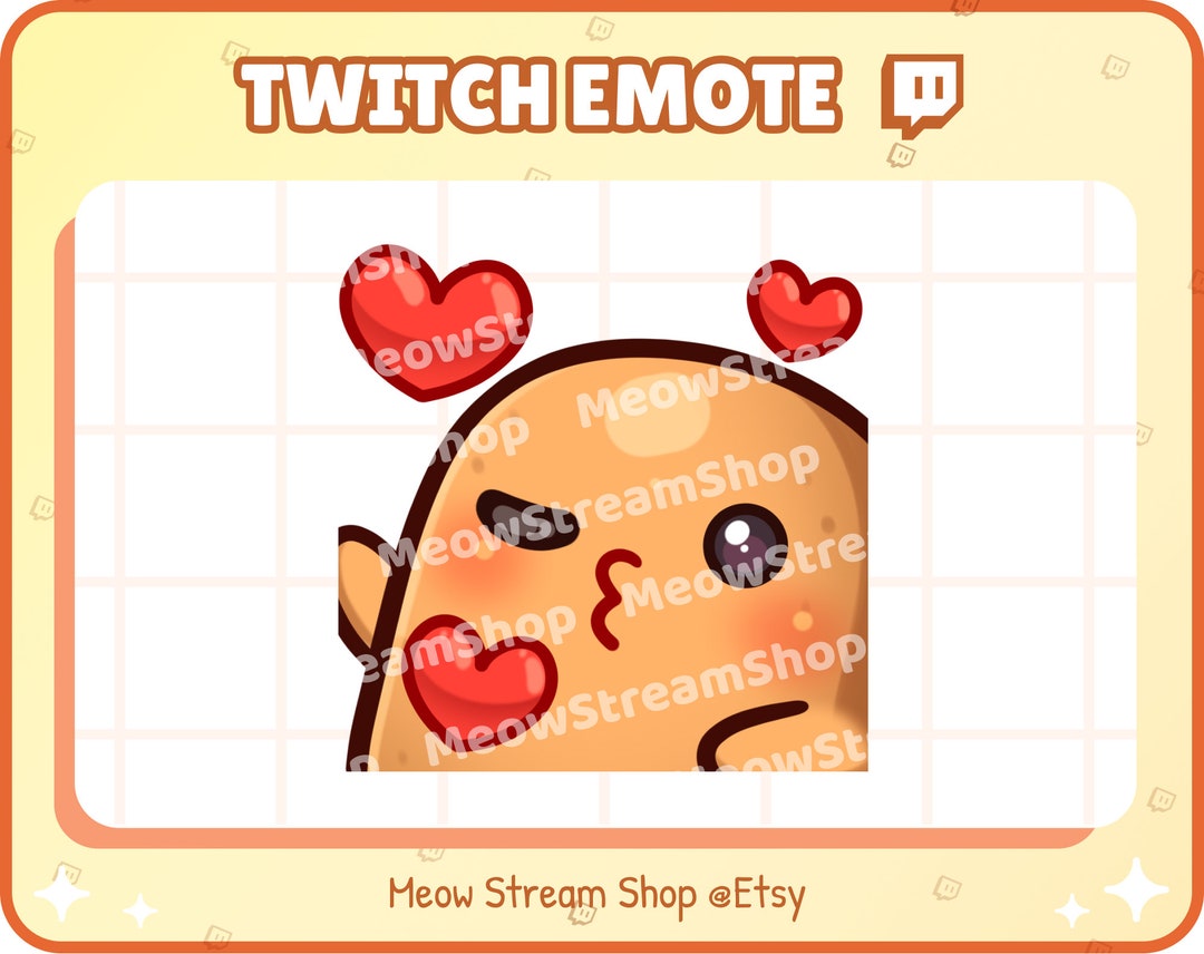 Twitch Emote / Cute Potato Kiss, Heart, Love, Blow a Kiss Emote Emotes ...