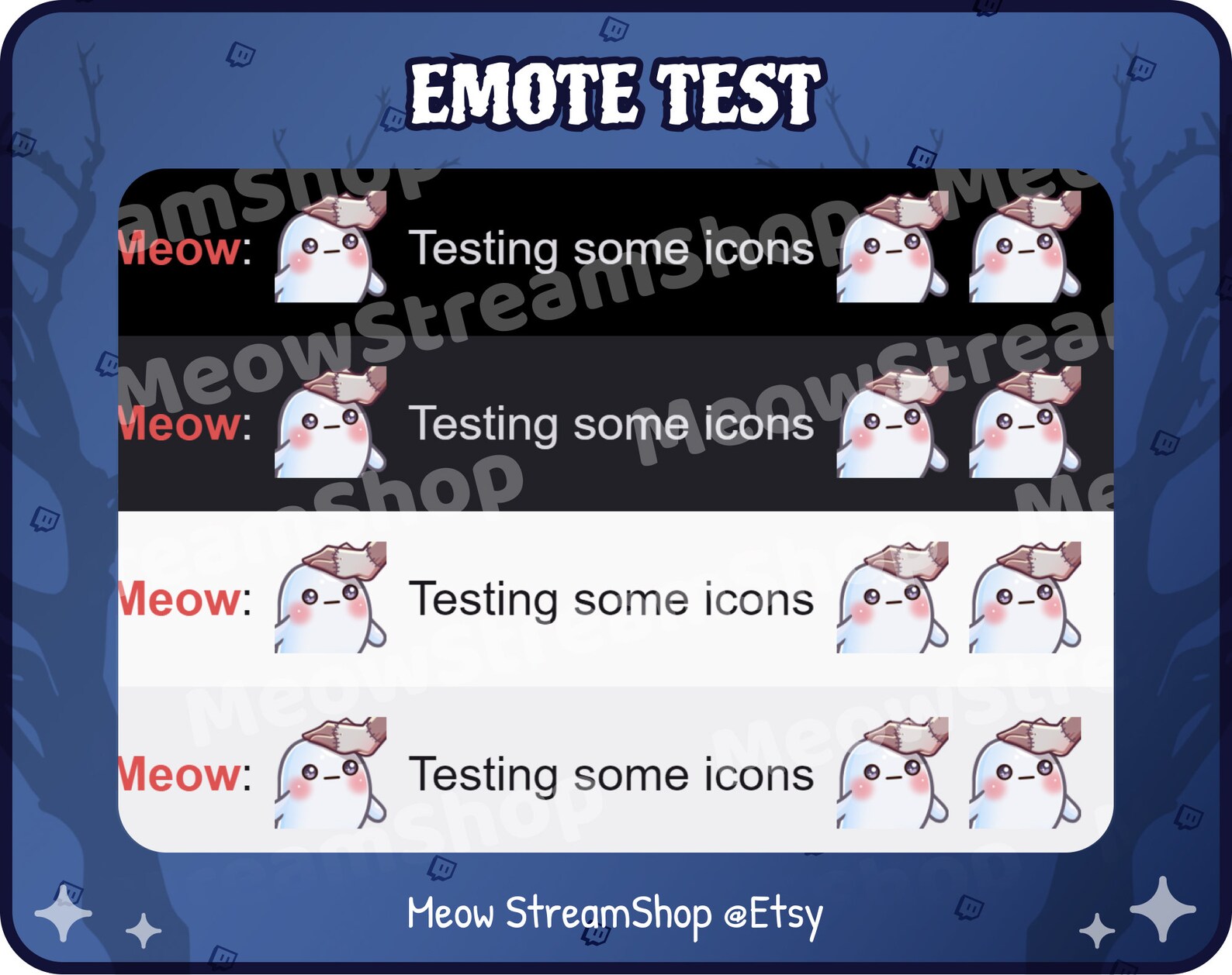 Twitch Emote / Cute Ghost Pat Emote / Kawaii Spooky Ghost Halloween ...