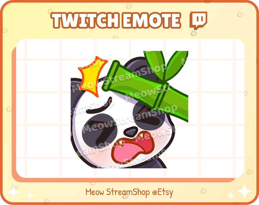 Twitch Emote / Panda Bonk, Bonked Bamboo / Cute Kawaii Panda Sub Emoji ...