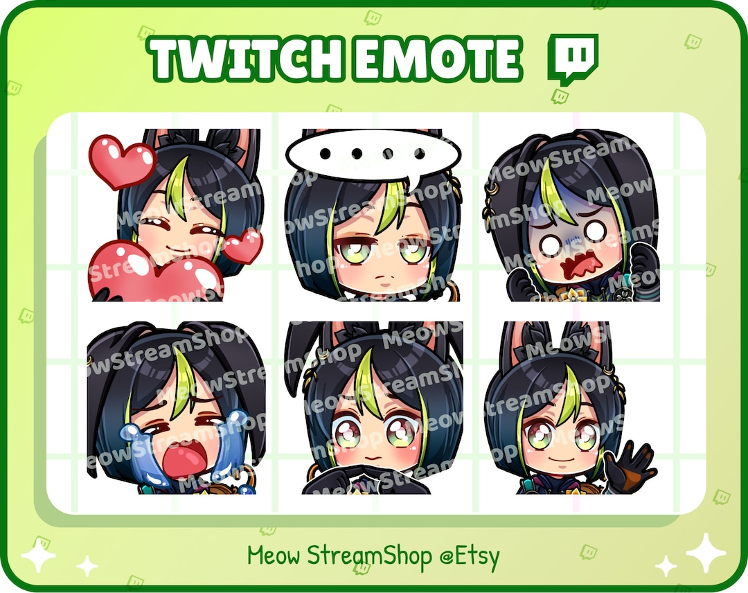 Twitch Emote / Tighnari Emotes Pack #1 (heart, Flat, Scared, Cry, Shy ...