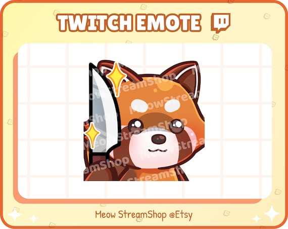 Twitch Emote / Cute Red Panda Knife Emotes / Cute Chibi Red | Etsy