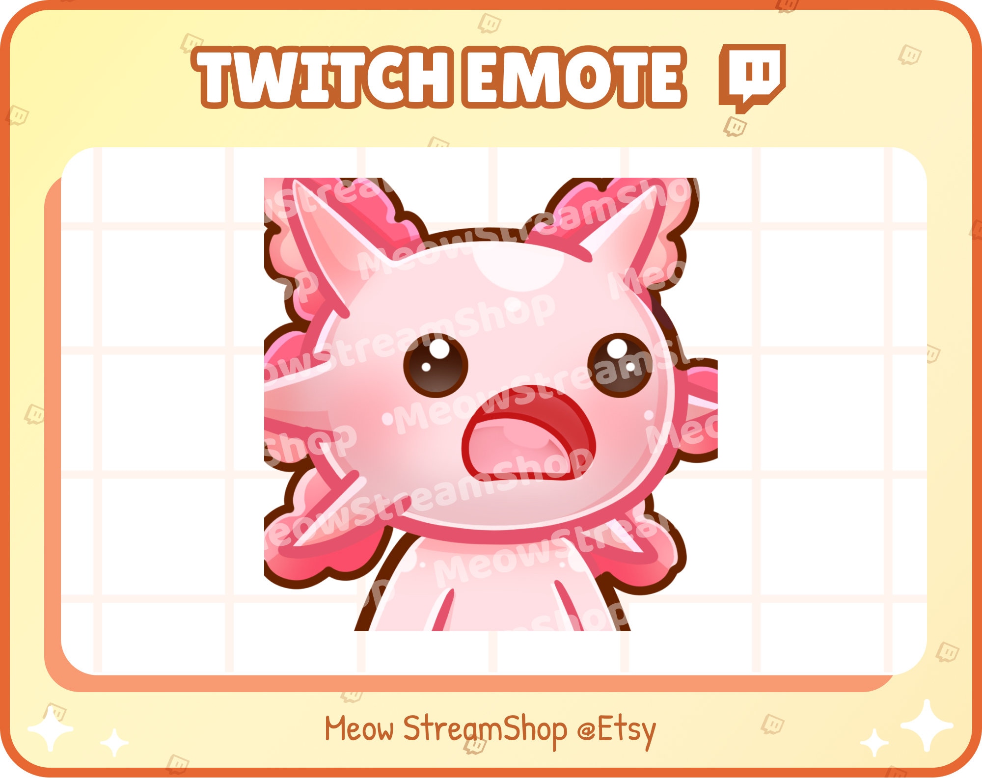 Twitch Emote / Cute Axolotl Shockshocked Amazed Emotes / | Etsy