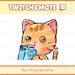 Twitch Emote / Cute Orange Cat Sip, Sipping Tea, Drink, Drink Juice ...
