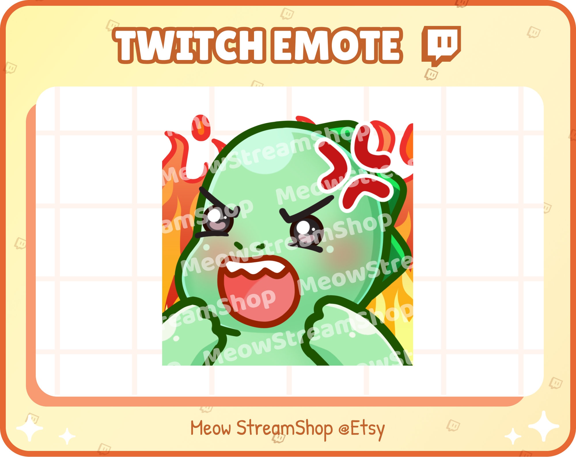 Twitch Emote / Cute Dino Angry, Rage, Fire, Mad Emotes / Kawaii ...
