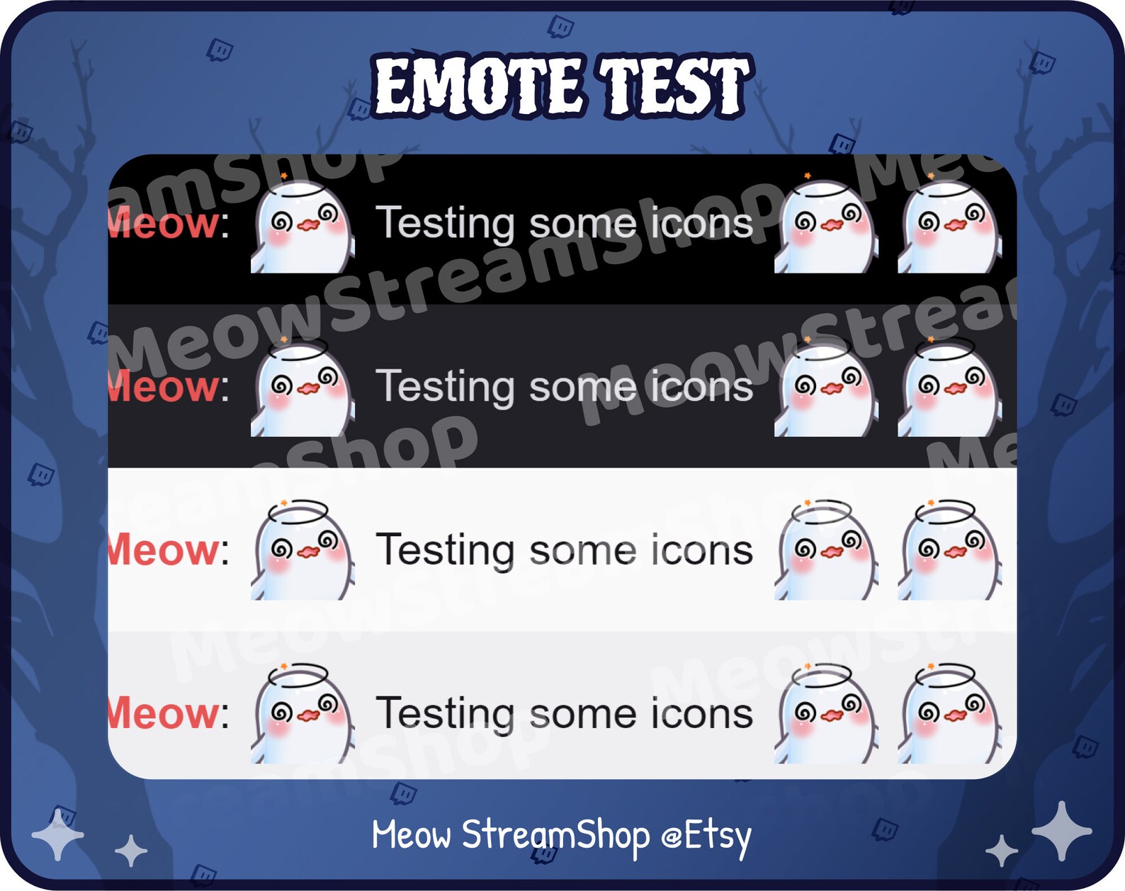 Twitch Emote / Cute Ghost Dizzy Confused Emote / Kawaii | Etsy