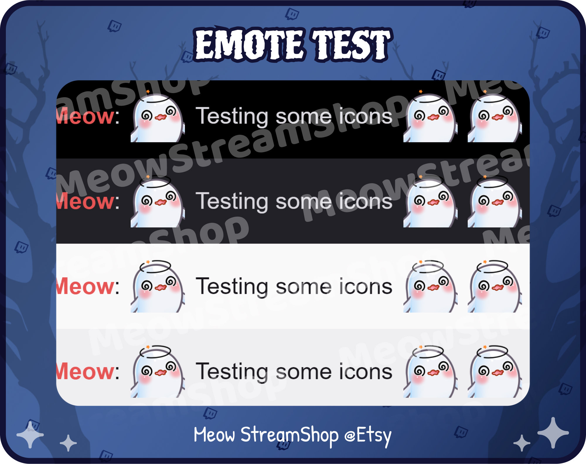 Twitch Emote / Cute Ghost Dizzy, Confused Emote / Kawaii Spooky Ghost ...